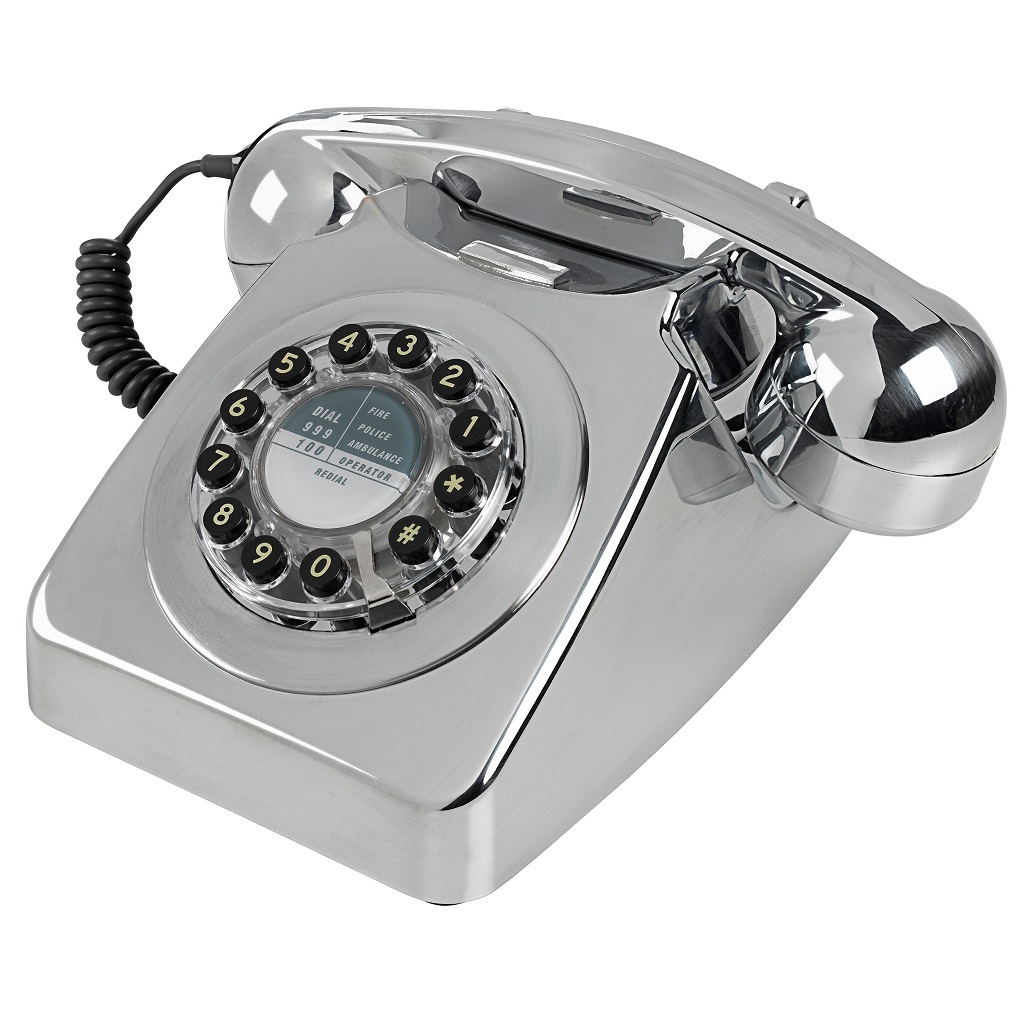 Moj dom: Retro Telefon - Metalik Srebrni